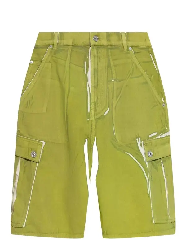 Marni Screen-print Cargo Shorts - Green
