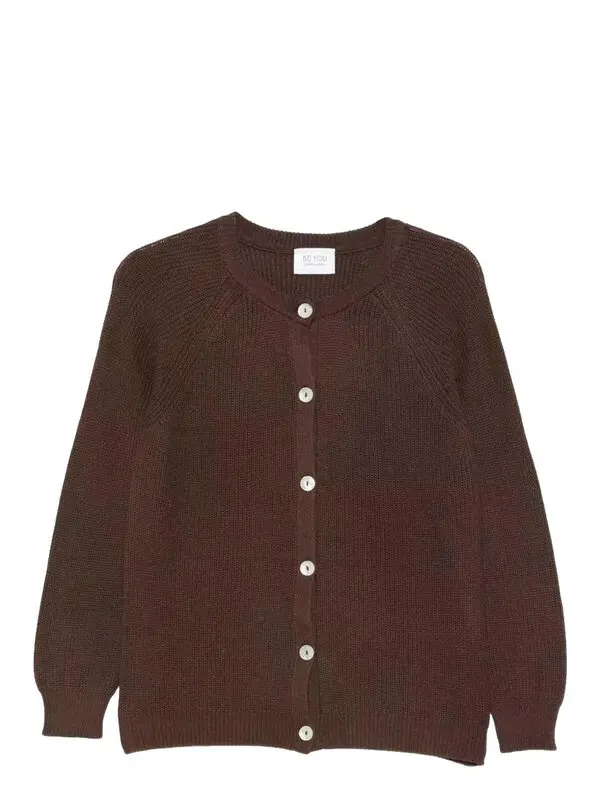 BEYOU Buttoned Cardigan - Brown