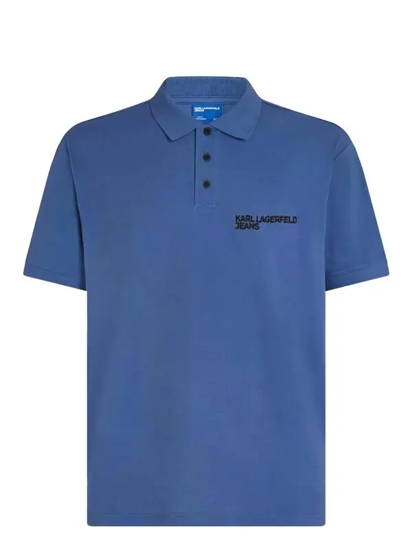 Karl Lagerfeld Logo Polo Shirt - Blue