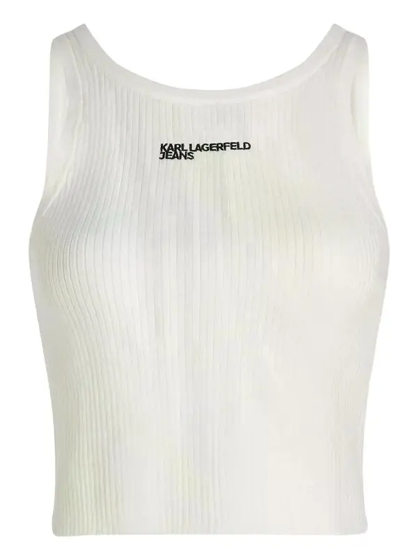 Karl Lagerfeld Ribbed Tank Top - Neutrals