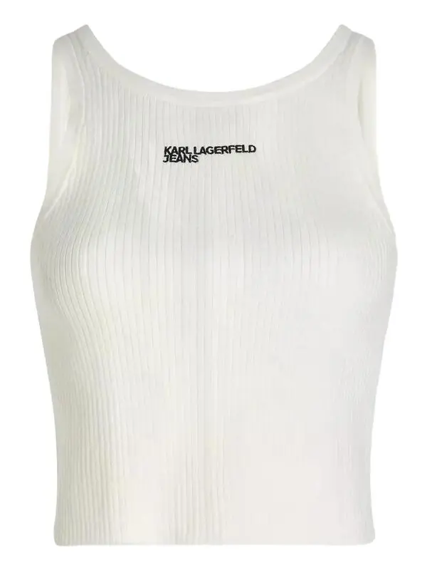 Karl Lagerfeld Ribbed Tank Top - Off White