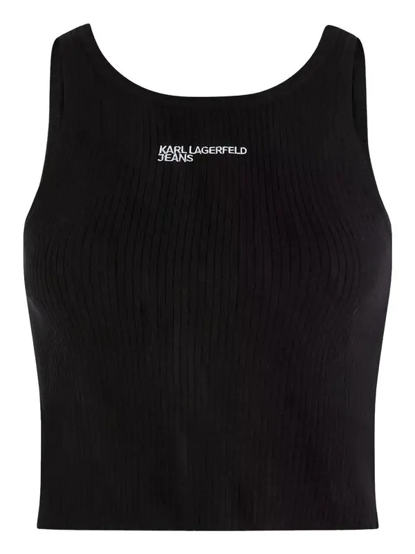 Karl Lagerfeld Ribbed Tank Top - Black