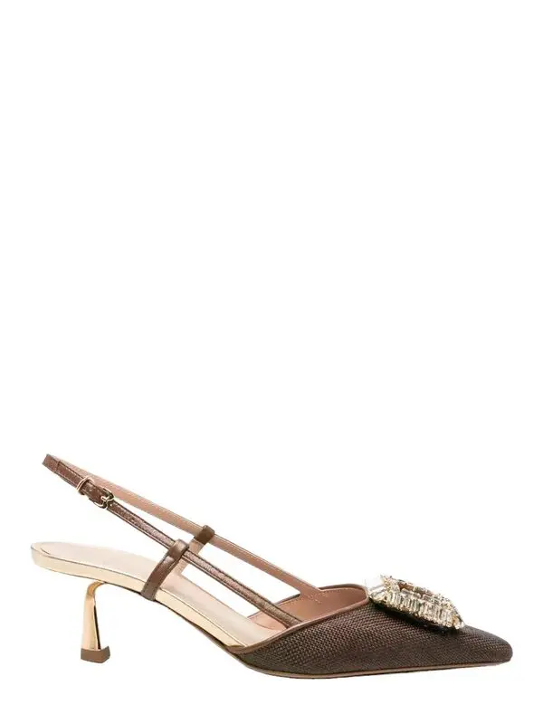 Roberto Festa Julien Embellishment Slingback Pumps - Brown
