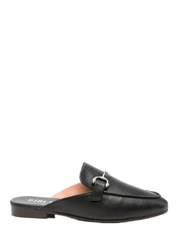 BIBI LOU Leather Flat Mules - Black