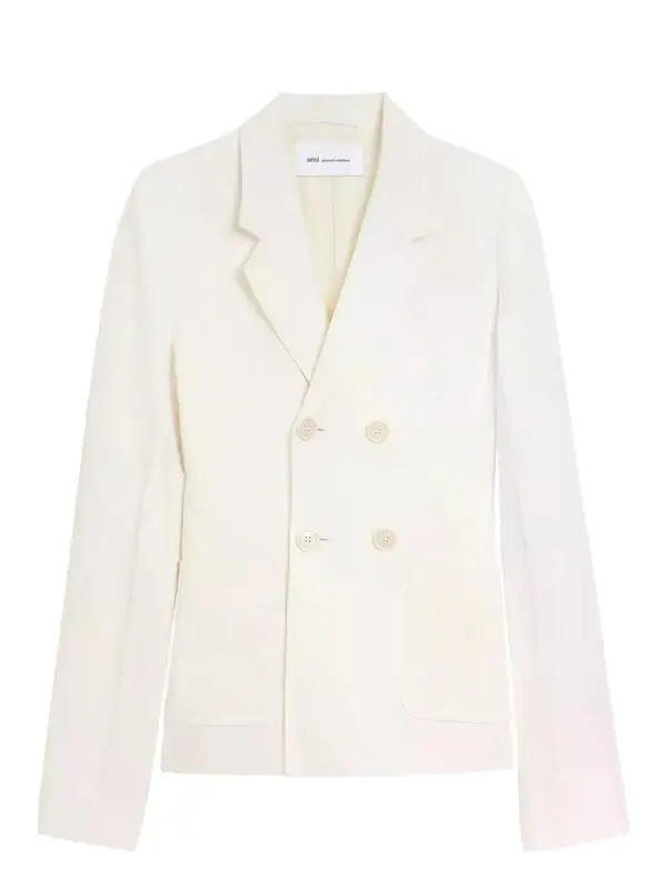 Ami Double-breasted Patch Blazer - Neutrals