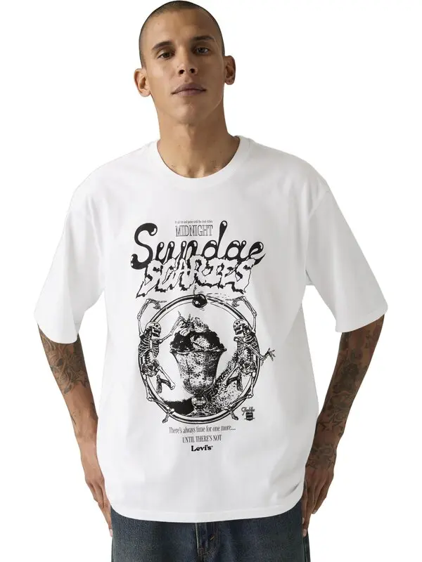 LEVI'S Half-sleeve Graphic T-shirt - Sundae Scaries White Plus