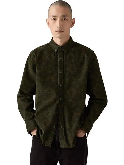 LEVI'S Authentic Button-down Corduroy Shirt - Ames Tile Geo Deep Depths