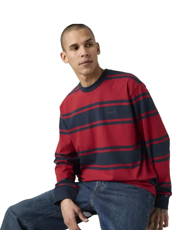 LEVI'S Authentic Long-sleeve T-shirt - Dart Stripe Rhythmic Red