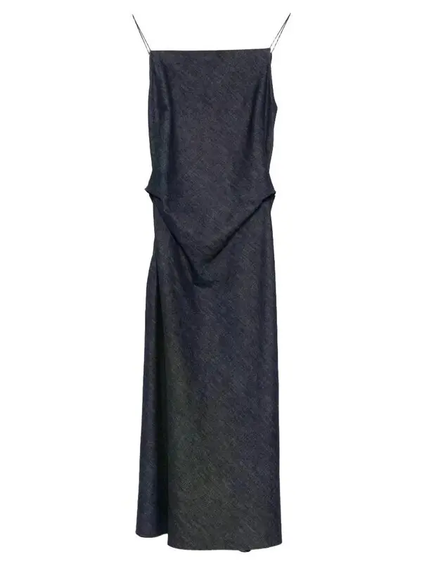 LESS Fitted Waist Slip Dress - Blue