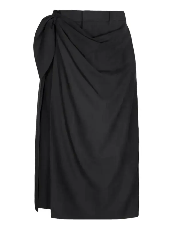 LESS Wool Midi Skirt - Black
