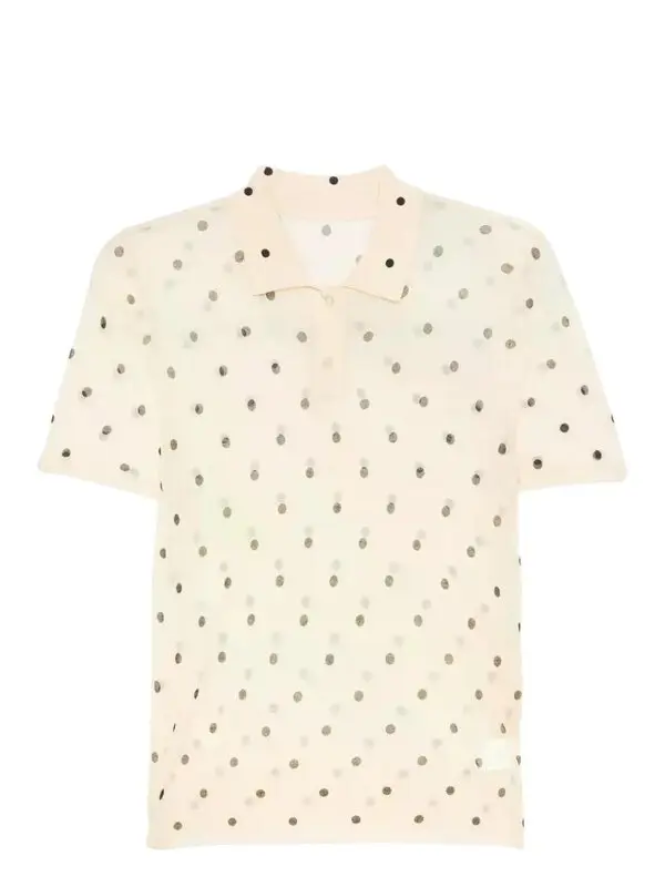 JNBY Polka Dot Polo Top - Neutrals