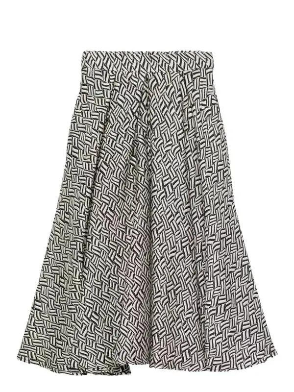 Max Mara Perle Jacquard Pleated Midi Skirt - Black