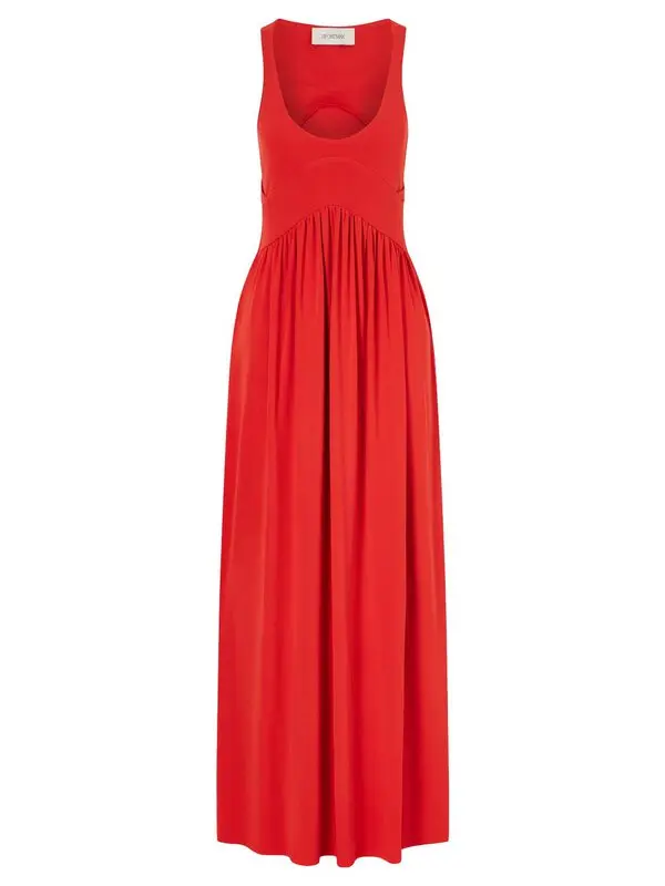 Sportmax Gathe Jersey Maxi Dress - Red