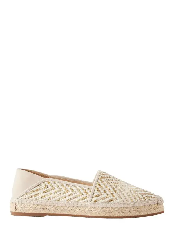 Manolo Blahnik Espadra Suede-trimmed Woven Raffia Espadrilles - Neutrals