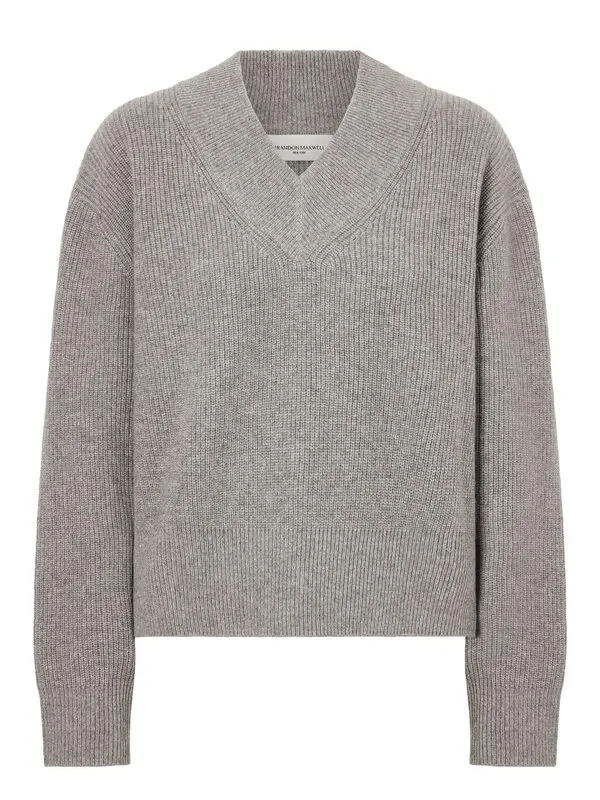 Brandon Maxwell Maris Cashmere Sweater - Gray
