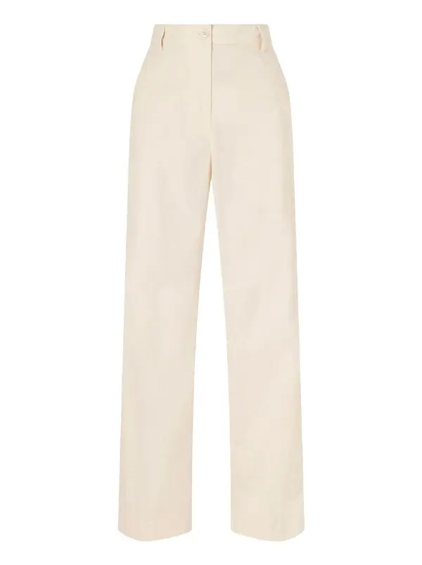 Dries Van Noten Pincks Wide-leg Cotton-poplin Pants - Ecru