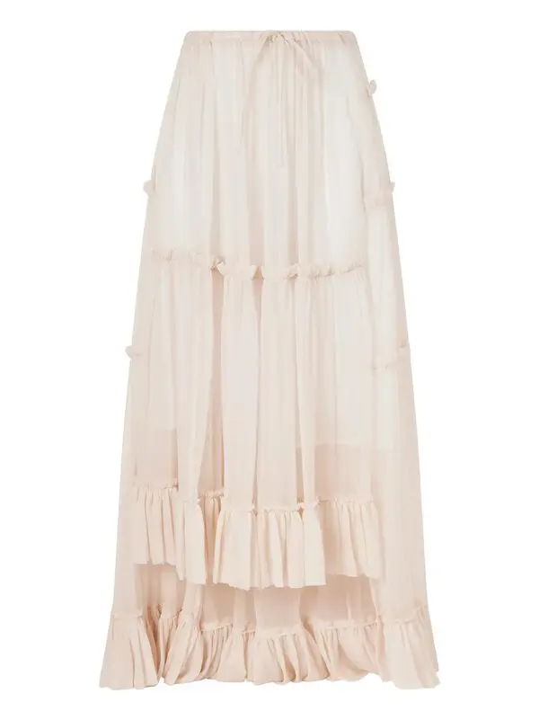 Dries Van Noten Sunia Asymmetric Silk-crepon Maxi Skirt - Ecru