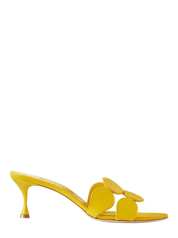 Manolo Blahnik Haribalmu 50 Leather Mules - Yellow