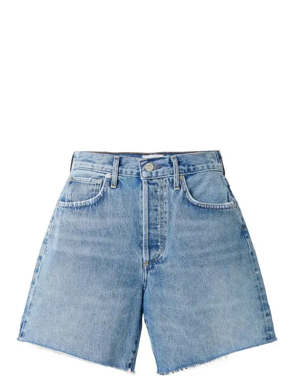Citizens Of Humanity Marlow Frayed Denim Shorts - Blue