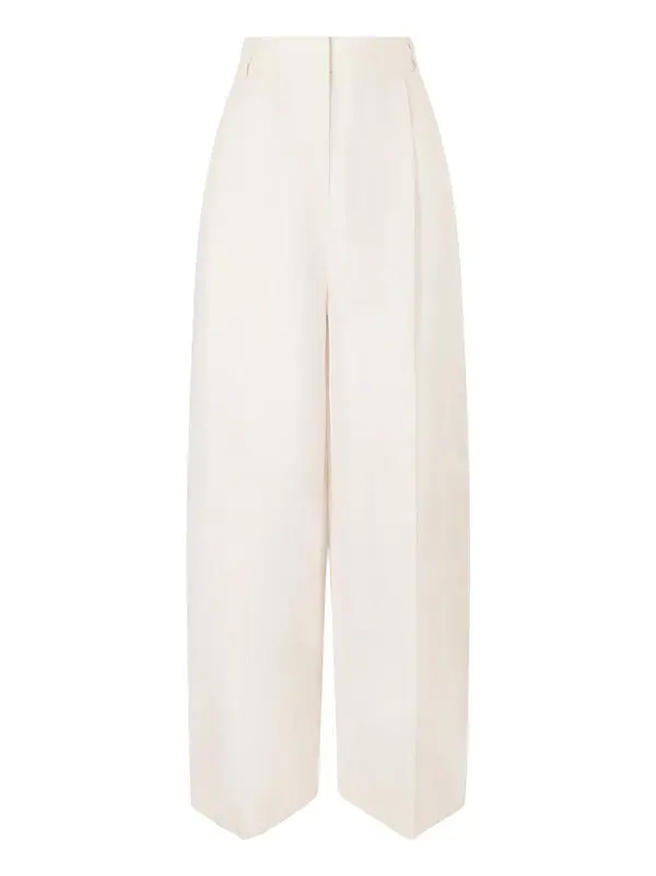Loro Piana Lodger Linen And Wool-blend Wide-leg Pants - Neutrals