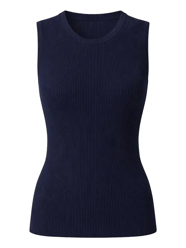 ANDIATA Griet Rib-knit Top - Navy