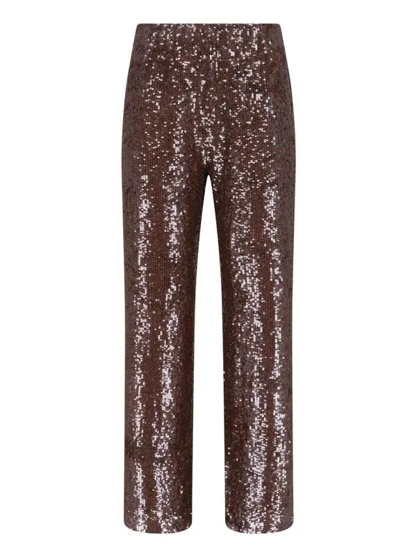 P.a.r.o.s.h Sequin Straight Leg Pants - Brown