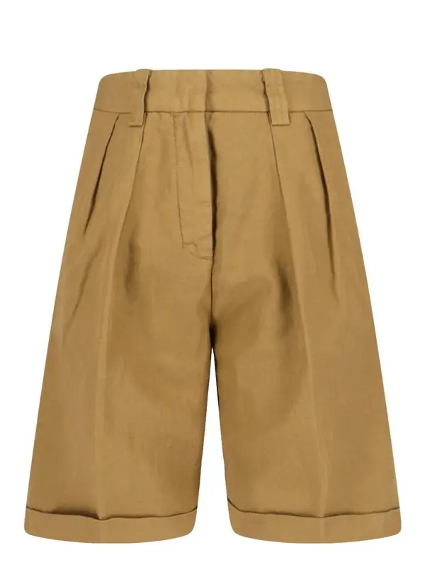 Aspesi Cotton And Linen Shorts - Beige