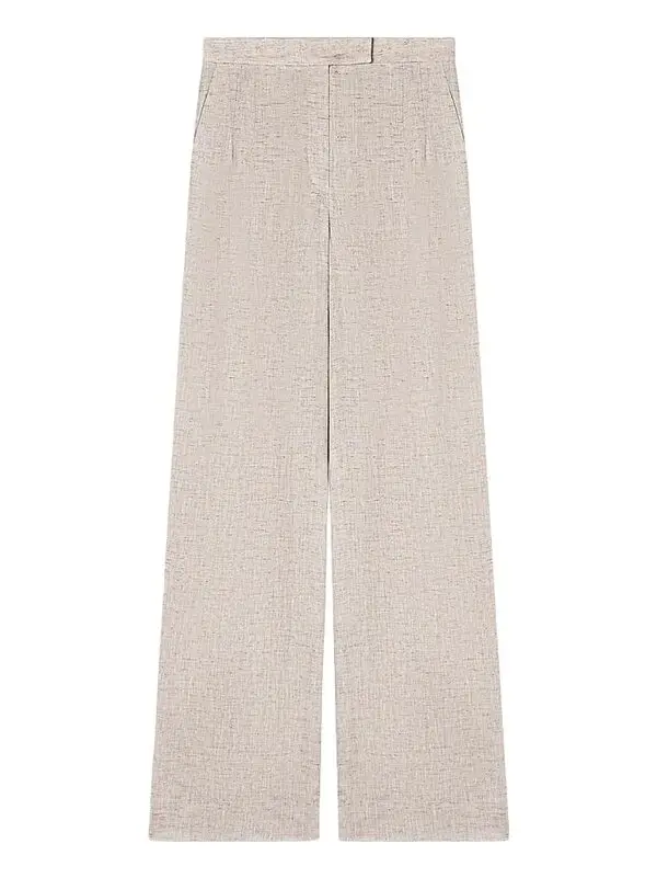 Emporio Armani Mixed Linen Chambray Straight Pants - Melange Sand