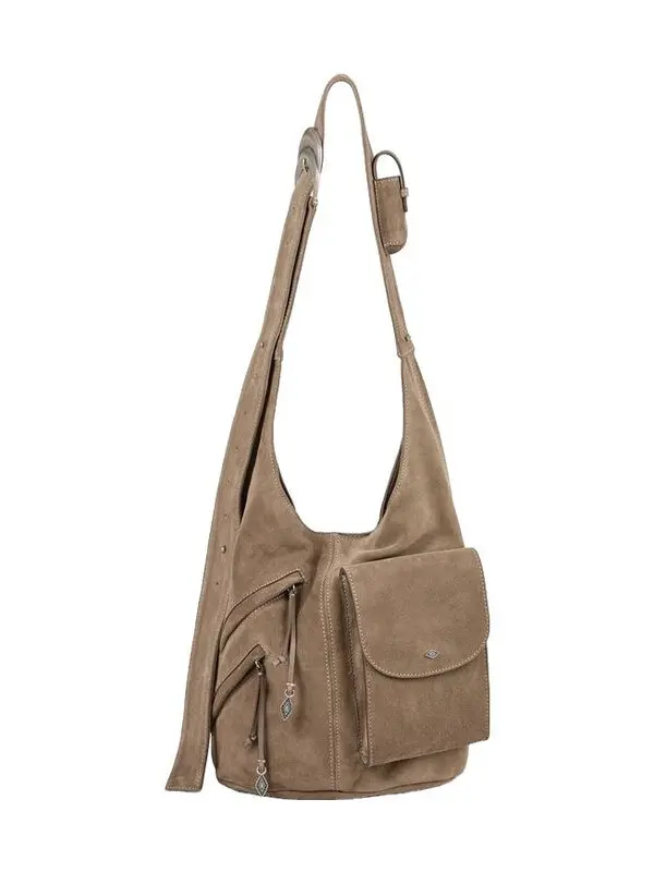 Ba&sh Youyou Suede Bucket Bag - Gray