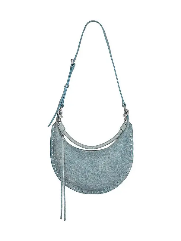 Rebecca Minkoff Darren Small Suede Crescent Crossbody - Denim
