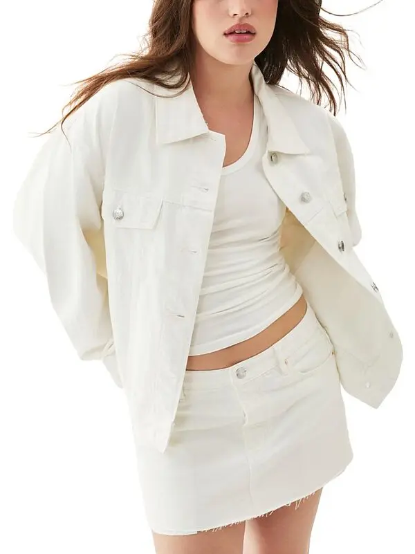 PARKE Oversized Denim Trucker Jacket - White