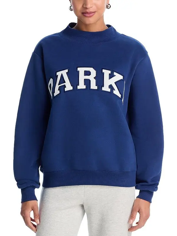 PARKE Varsity Mock Neck Sweatshirt - Denim