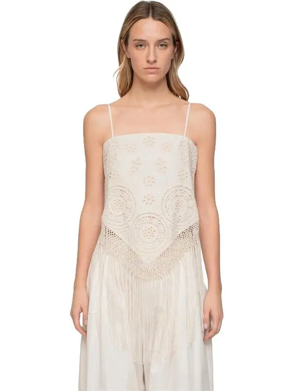 Sea Rafina Eyelet Top - White