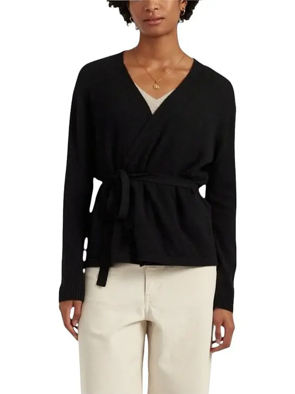 Chinti & Parker Wool Cashmere Light Wrap Cardigan - Black