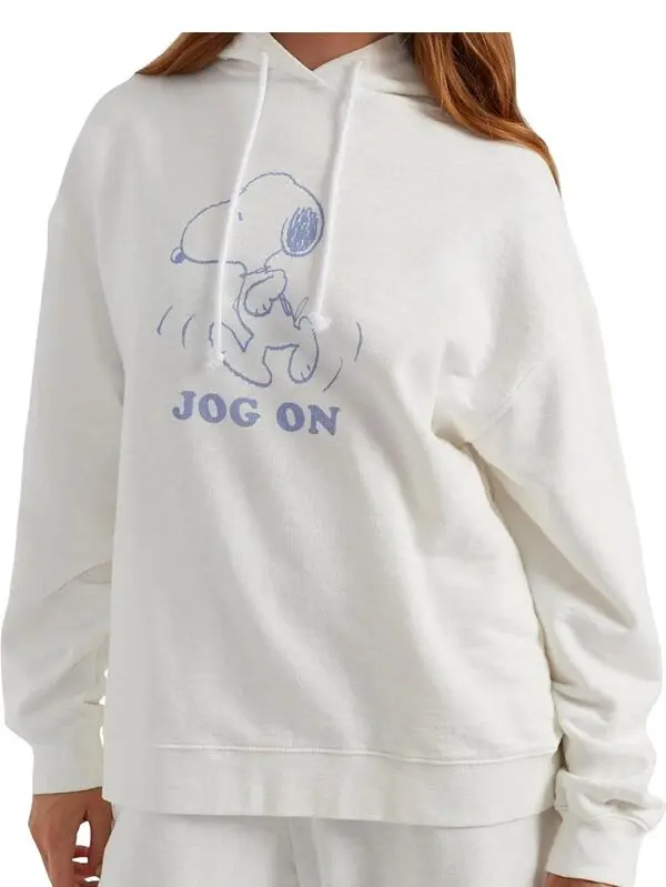 Chinti & Parker Cotton Snoopy Hoodie - Cream