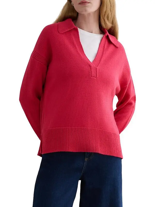 HOBBS LONDON Jamie Polo Sweater - Soft Berry