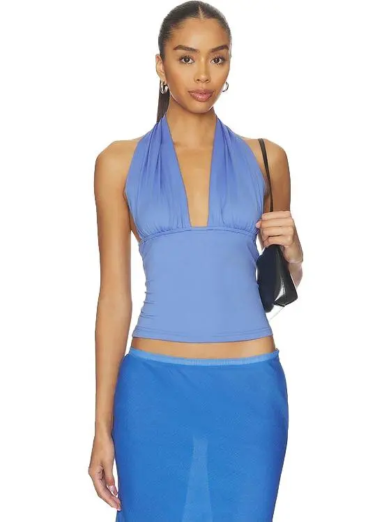 Lioness Halter Neck Cropped Top - Persian Jewel