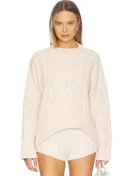 Lioness Liaison Cable Knit Pullover - Cream
