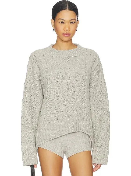 Lioness Liaison Cable Knit Pullover - Ash