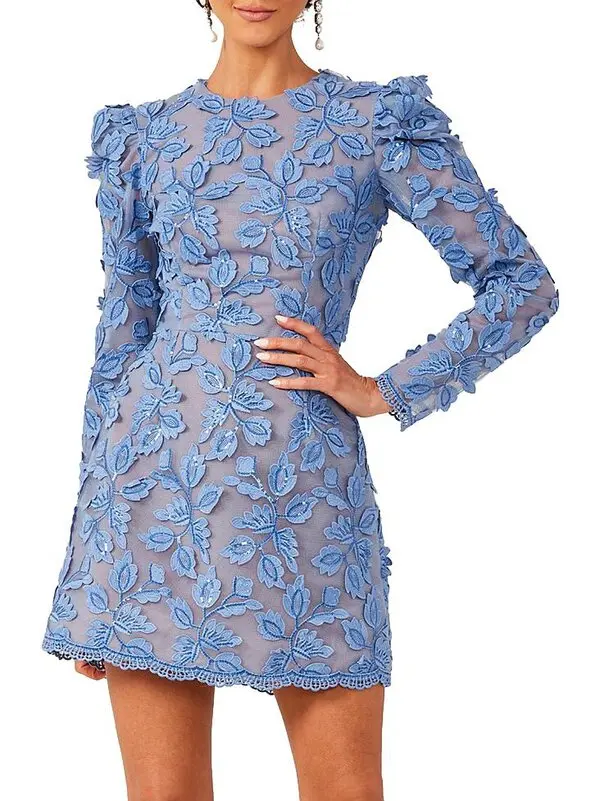 HELSI Christy Embroidered Mini Dress - Periwinkle