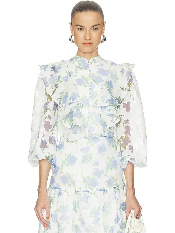 ELLIATT Cleo Top - Ivory Floral Print