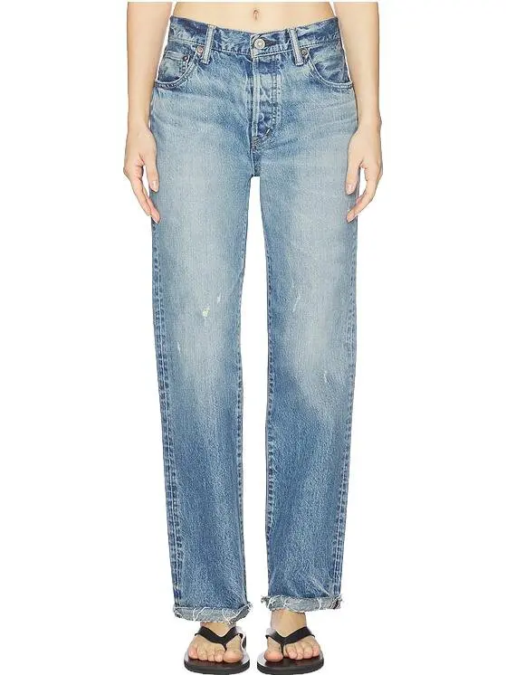 Moussy Vintage Dorchester Straight Leg Jeans - Blue
