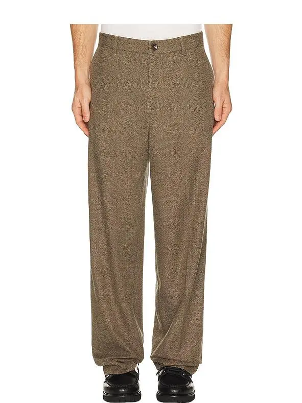 LES DEUX Randall Melange Suit Pants - Teak Brown