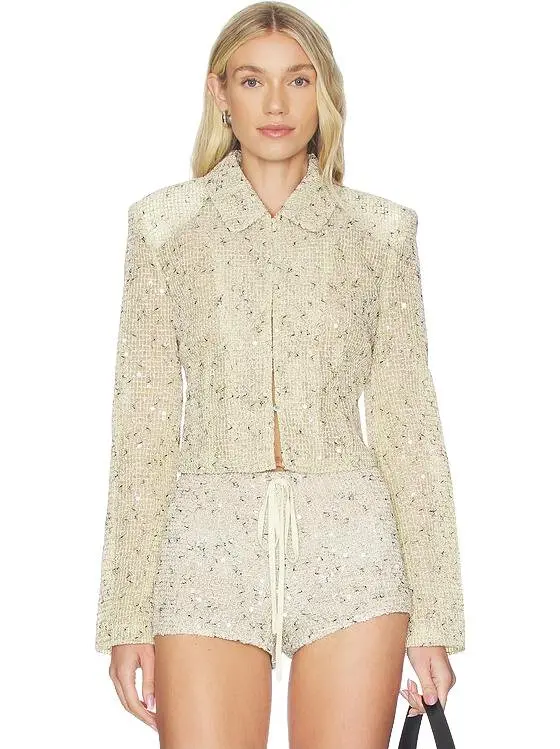 Lioness Sequin Cropped Jacket - Lemontini