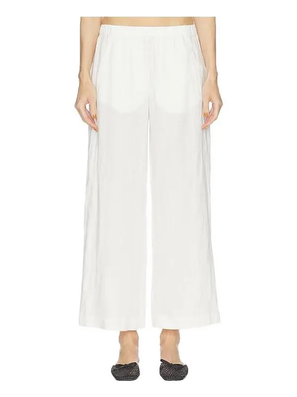 Velvet By Graham & Spencer Lola Woven Linen Pant - Chalk