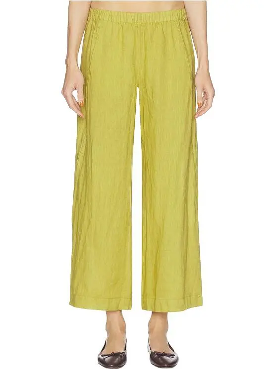 Velvet By Graham & Spencer Lola Woven Linen Pant - Citron
