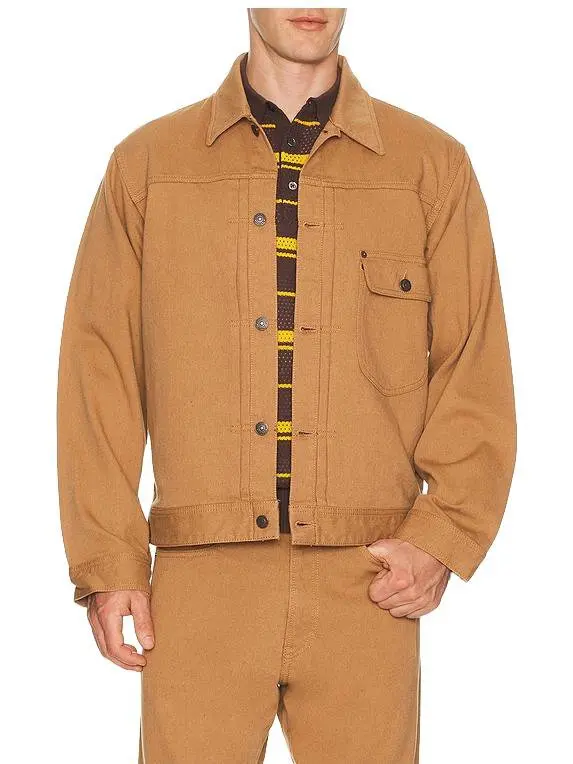 BEAMS Digger Jacket Oc Pique - Brown