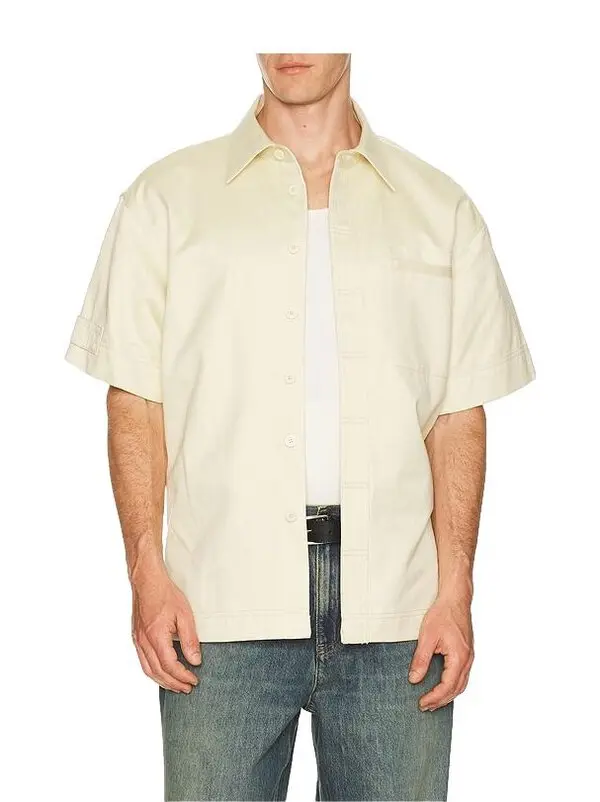 Helmut Lang Short Sleeve Loop Tape Shirt In Cream - E02