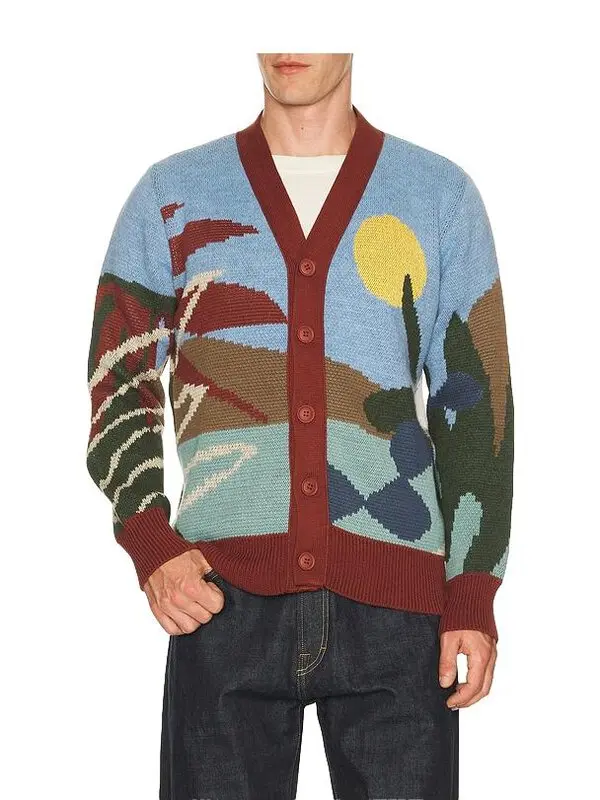 FAR AFIELD Buckley Cardigan Sweater - Beach Landscape