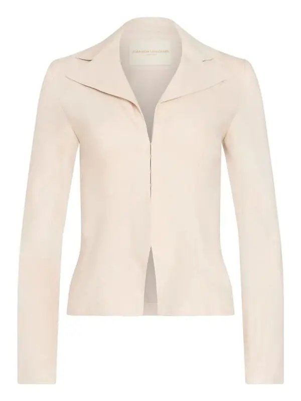 Amanda Uprichard Alana Fitted Linen Blazer - Stone